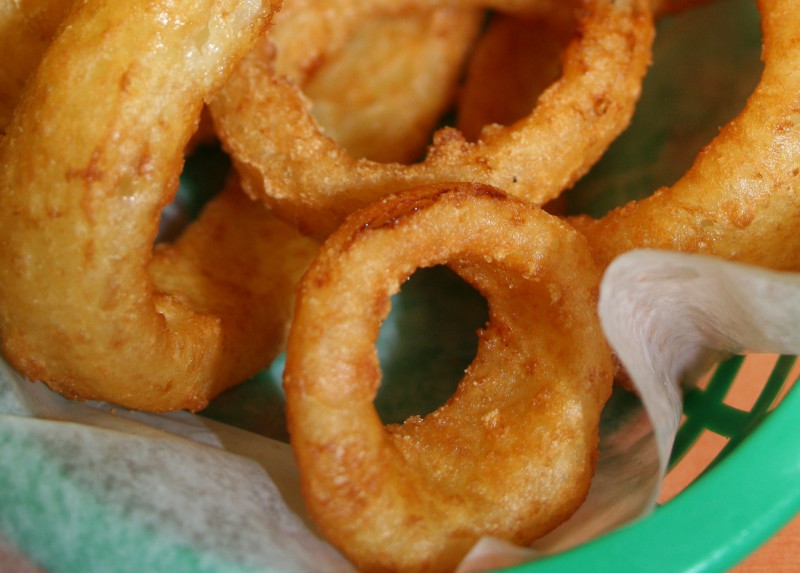 Onion rings · from fresh · batter-dipped | 328 calories | Happy Forks